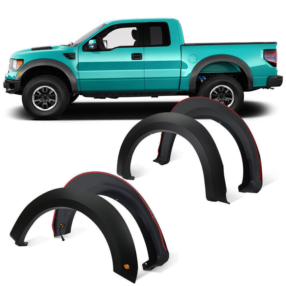 Fender Flares Fits 2015-2017 Ford F150 Styleside w/ LED Light Raptor Style 4pcs | eBay