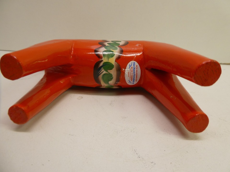 VINTAGE NILS OLSSON HEMSLOJD AB SWEDEN HORSE ORANGE HAND PAINTED TIMBER ...