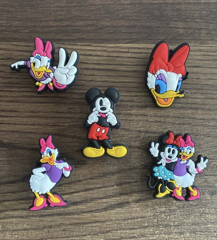 5 PACK Disney Daisy Duck & Mickey & Minnie Mouse themed Croc Charms ...