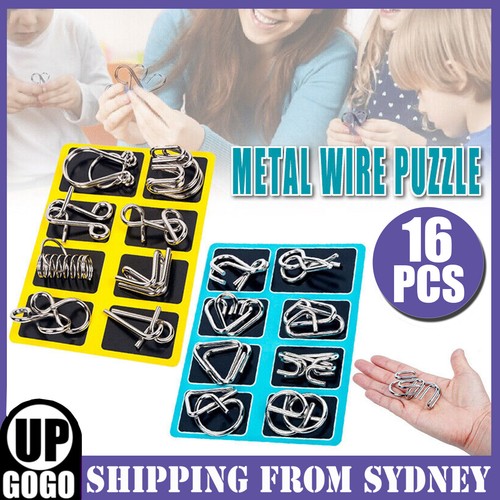 8/16x Classic IQ Metal Puzzle Brain Teaser Disentanglement Wire Puzzles ...
