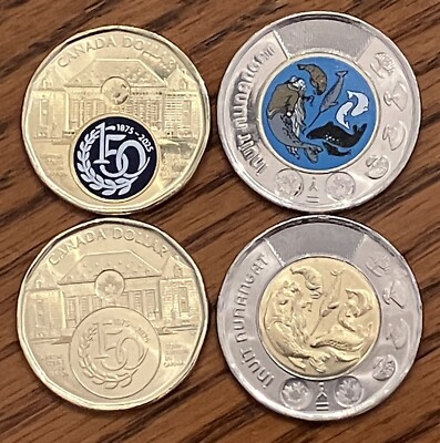 2025 Canada SUPREME COURT $1 loonie set + 2024 INUIT $2 toonie set: 4 ...