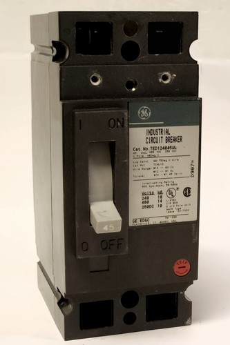 GENERAL ELECTRIC TED124045WL 2 Pole 45 AMP Type TED Circuit Breaker | eBay