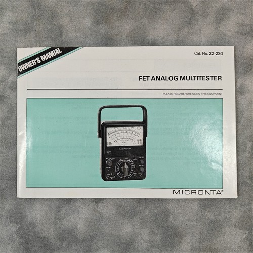 Vintage 1985 Micronta FET Analog Multitester Owner's Manual 📚 | eBay