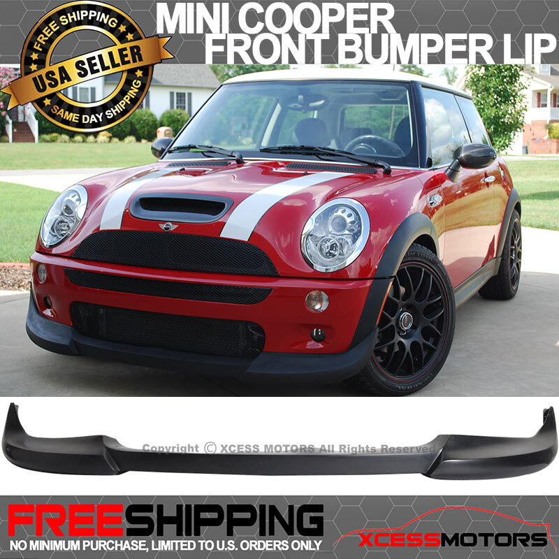Fits 02-06 Mini Cooper S Front Bumper Lip Spoiler Unpainted Black PU | eBay