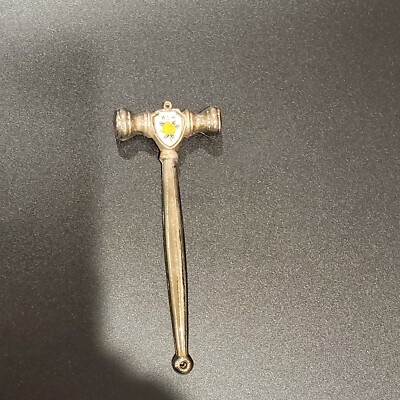 Beta Sigma Phi Yellow Rose Brass Gavel Paperweight Vintage Fraternity ...