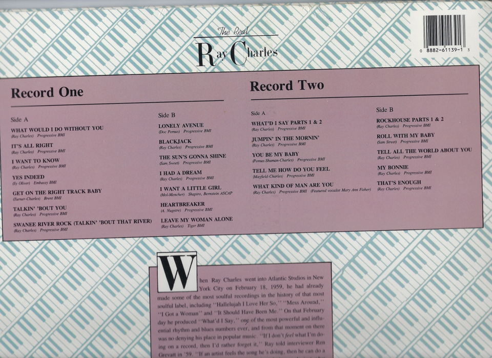 Ray Charles STILL FACTORY SEALED VINTAGE TWO RECORD SET THE REAL RAY ...