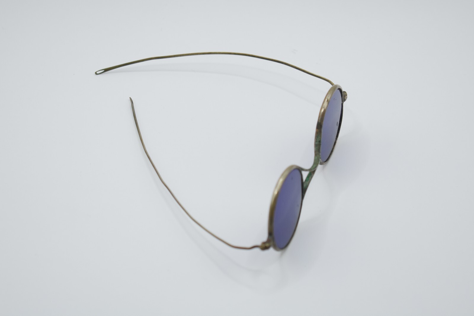 Antique Cobalt Blue Welding Safety Spectacles Glasses - Gem