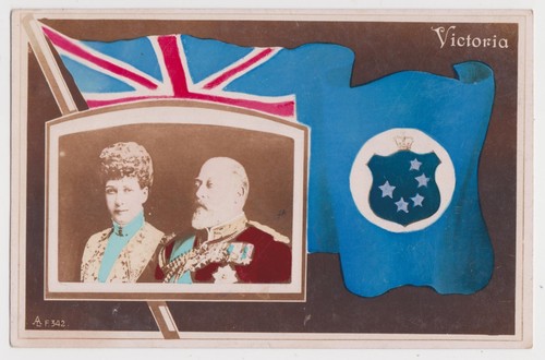 VICTORIA - Queen Alexandra and Victoria Flag vintage postcard, early ...