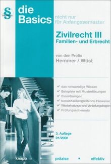 Basics Zivilrecht III. Familien- und Erbrecht von Hemmer... | Buch ...