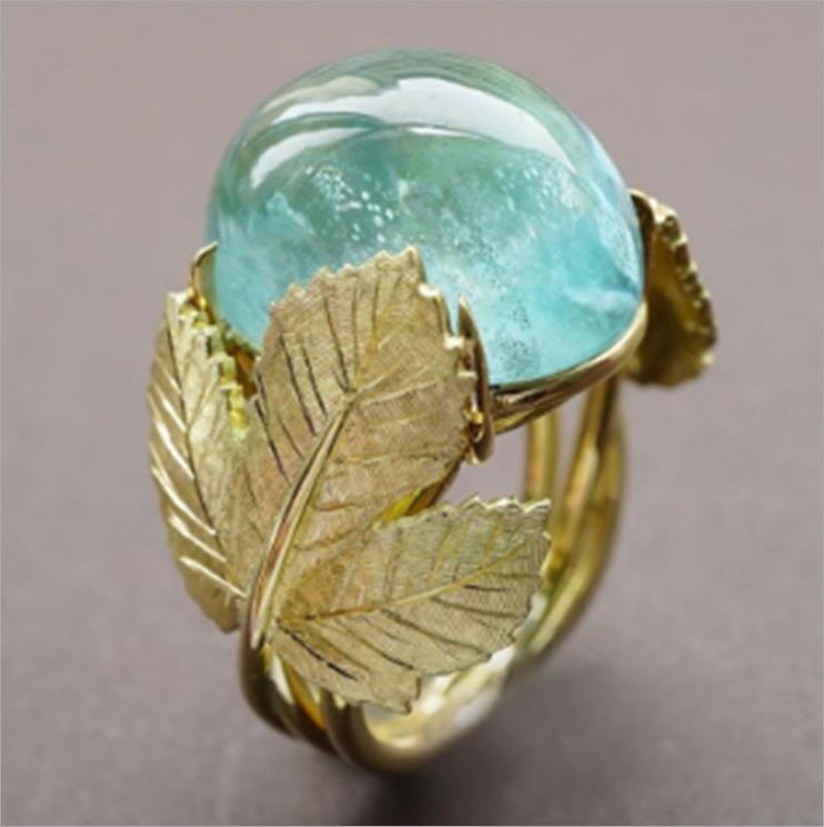 New Retro Simple Fashion Blue Amber Women's Ring | eBay