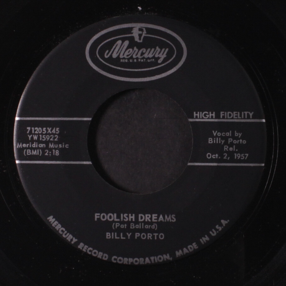 BILLY PORTO & GROUP: ruby ruby / foolish dreams MERCURY 7" Single 45 RPM | eBay