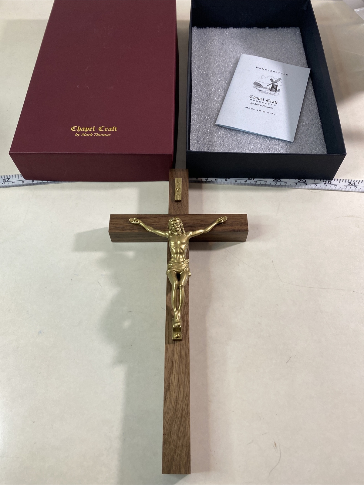 Mark Thomas~**CHAPEL CRAFT CROSS**~10" X 5"~HAND CRAFTED With Box EUC ...