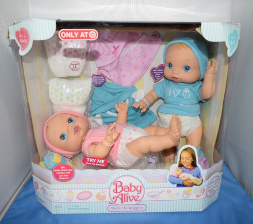 2007 Hasbro Baby Alive Wets N Wiggles Boy and Girl Twins Set Doll New ...