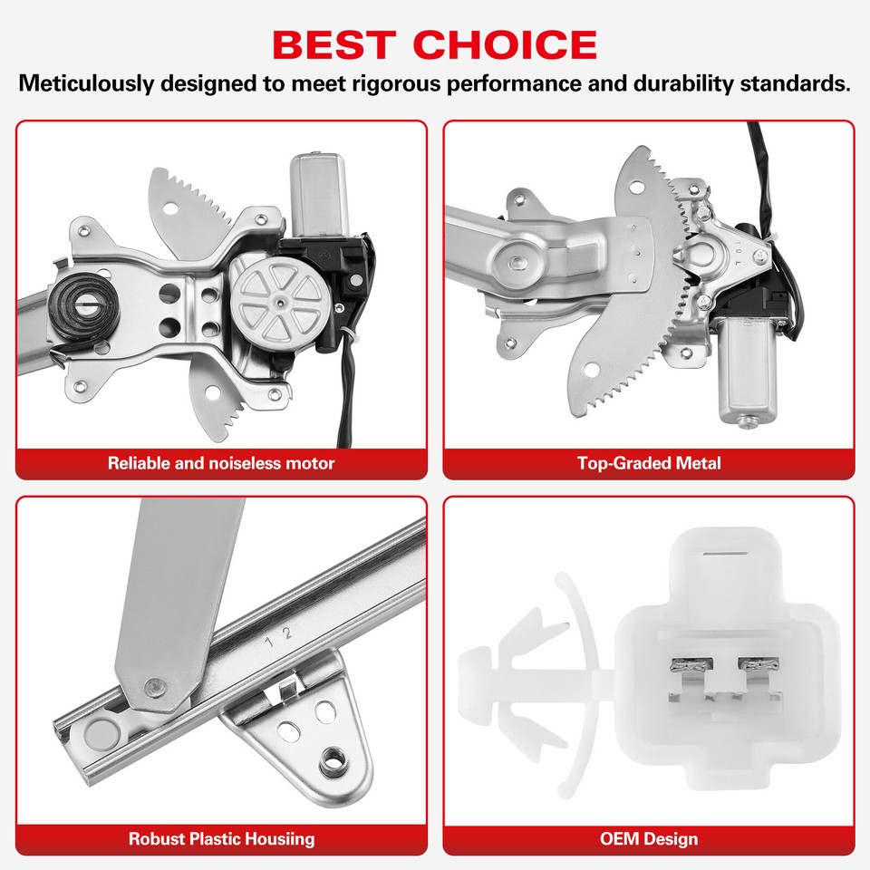 For 1997-2001 Toyota Camry Power Window Regulator with Motor Rear Left ...