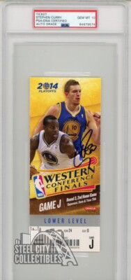 Stephen Curry Auto 2014 NBA Western Conference Finals Game J Ticket PSA ...