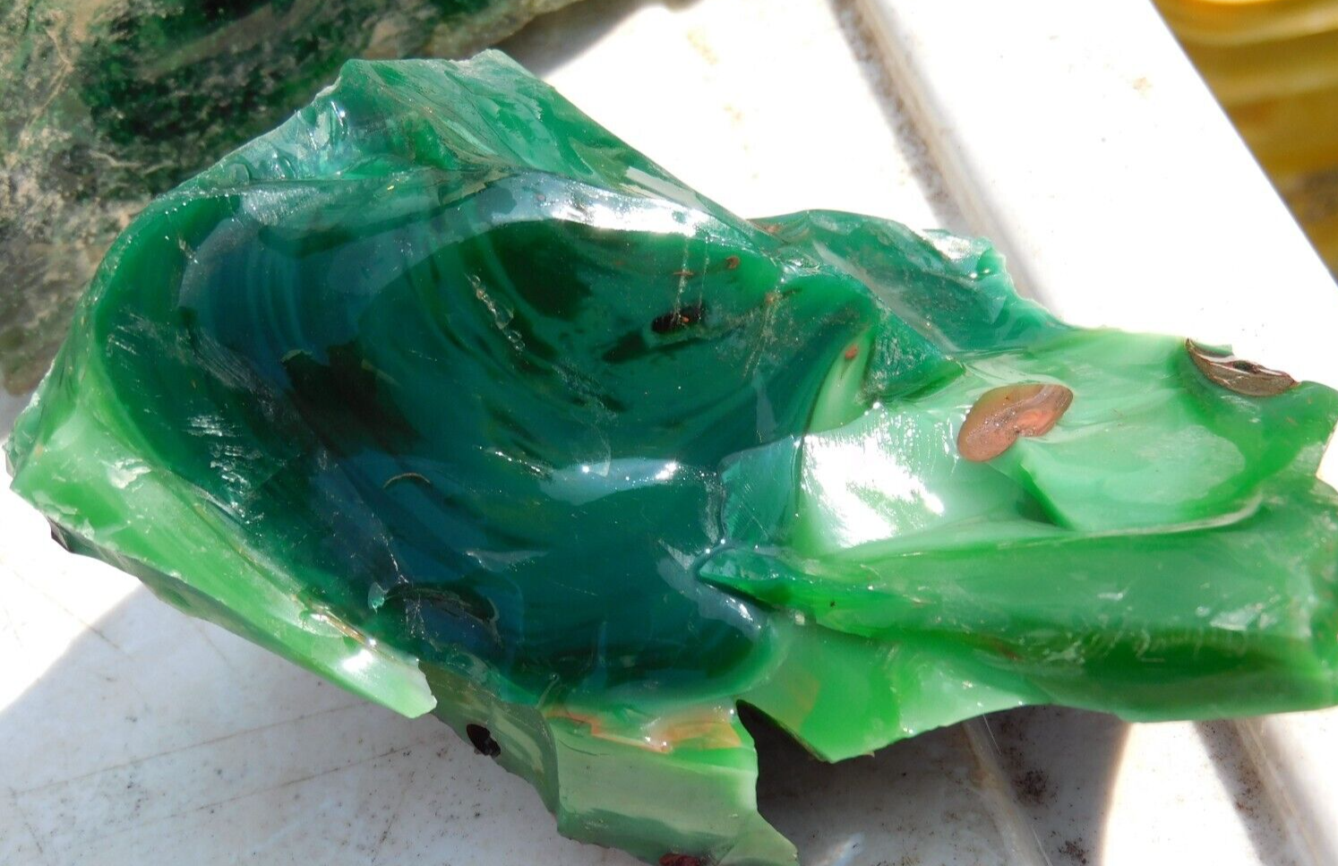 9.8oz Light/Dark Green Pretty Antique Recycled Slag Glass from ...