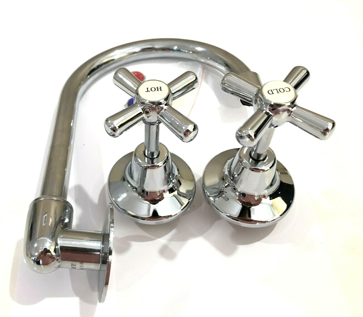 AW Monopoly Tapware 9848 Whitehall 15mm 1/2" Wall Sink Set Anti Vandal ...
