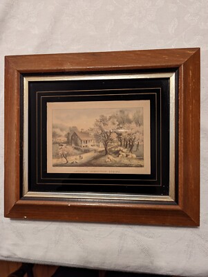 Original Currier & Ives 1869 American Homestead Spring Small Lithograph ...