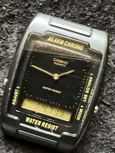 Mens Casio 756 AQ-47 Japan Mov't Analog / Digital Black Retro Watch ...