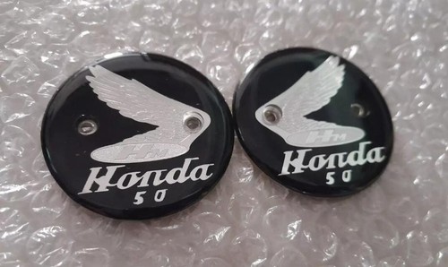 HONDA 50 C110 C115 CZ100 Gas Tank Emblem Silver Pair | eBay