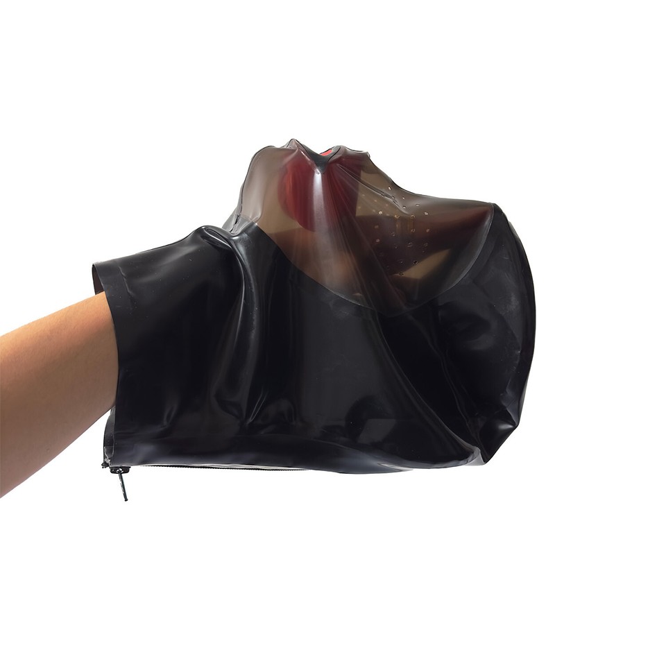 UK Latex Gummi Rubber Hood with Nose Tube Mouth gag Fetish BDSM ...
