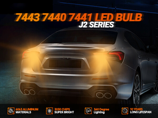 7443 7440 W21W 7440NA LED Bulbs 2700K Amber Yellow Bulb Turn Signal ...