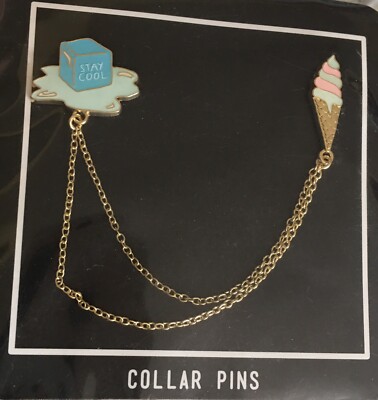 Ice Cream & Ice Cube Collar Pins Lapel Enamel Summer Sweater Pins Macy ...