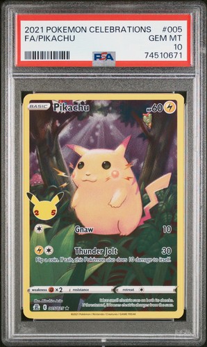 2021 POKEMON CELEBRATIONS #005 FULL ART/PIKACHU PSA 10 | eBay