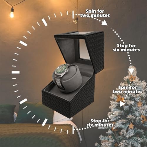 VIIFF Silent Watch Winder for Automatic Watches - Adjustable Rotation ...
