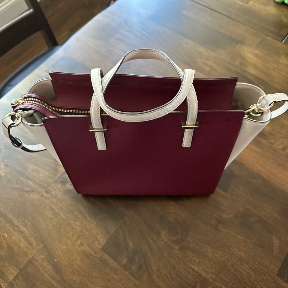 Kate Spade Cedar Street Hayden Double Handle Handbag Large Crisp Linen ...