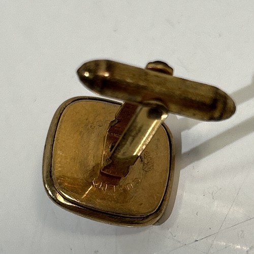 Gold Correct Quality Glass Cufflinks Simulated Ruby Red Cabochon ...