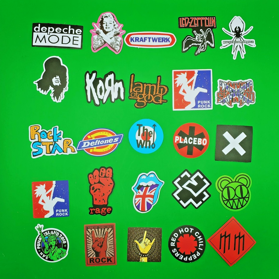 100 Pcs Classic Rock Heavy Metal Music Sticker Pack Punk Alt Band ...