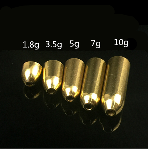 50pcs 1.8-10g Brass Bullet Sinker Weight Kit Copper Fishing Sinkers ...