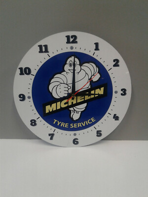BAKED ENAMEL FINISH MICHELIN TIRE WALL CLOCK | eBay