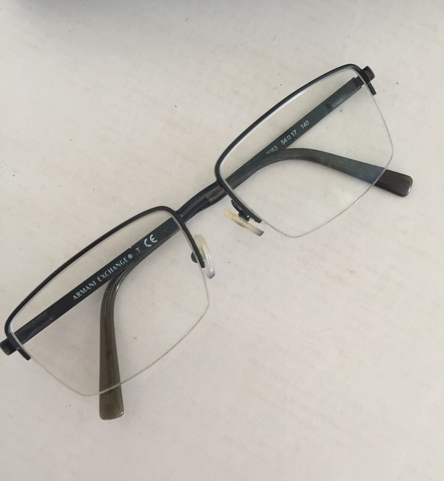 ARMANI EXCHANGE AX1027 Eyeglasses black metal Frames size 54[]17 140 w ...