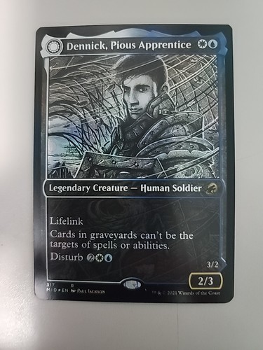 MTG Dennick, Pious Apprentice/Apparition Midnight Hunt Foil Showcase ...