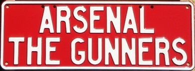 Arsenal Premier League Number Plates Tin Metal Vanity Sign Wall license ...