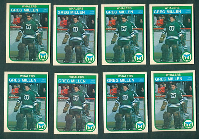 1982-83 O-Pee-Chee #126 Greg Millen 8 Card Lot NM-Mint Goalie Whalers ...