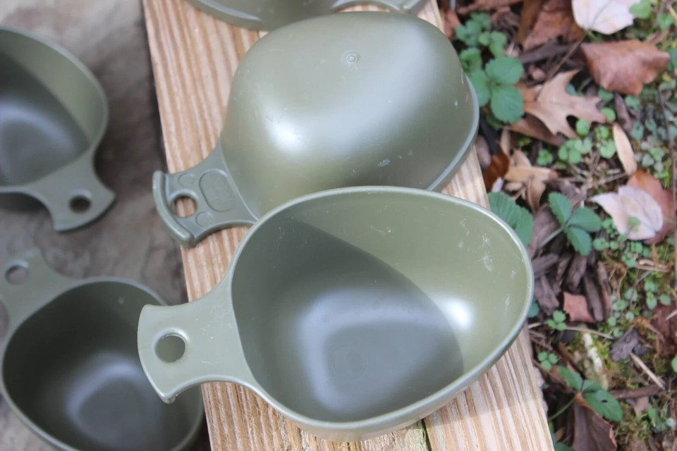 THREE Original Genuine Swedish Army Mess Kit Plastic Drinking Mug Kuksa ...