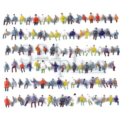 100 pcs Only Sitting HO Figures People 1:87 Scale Human People 15mm H0 ...