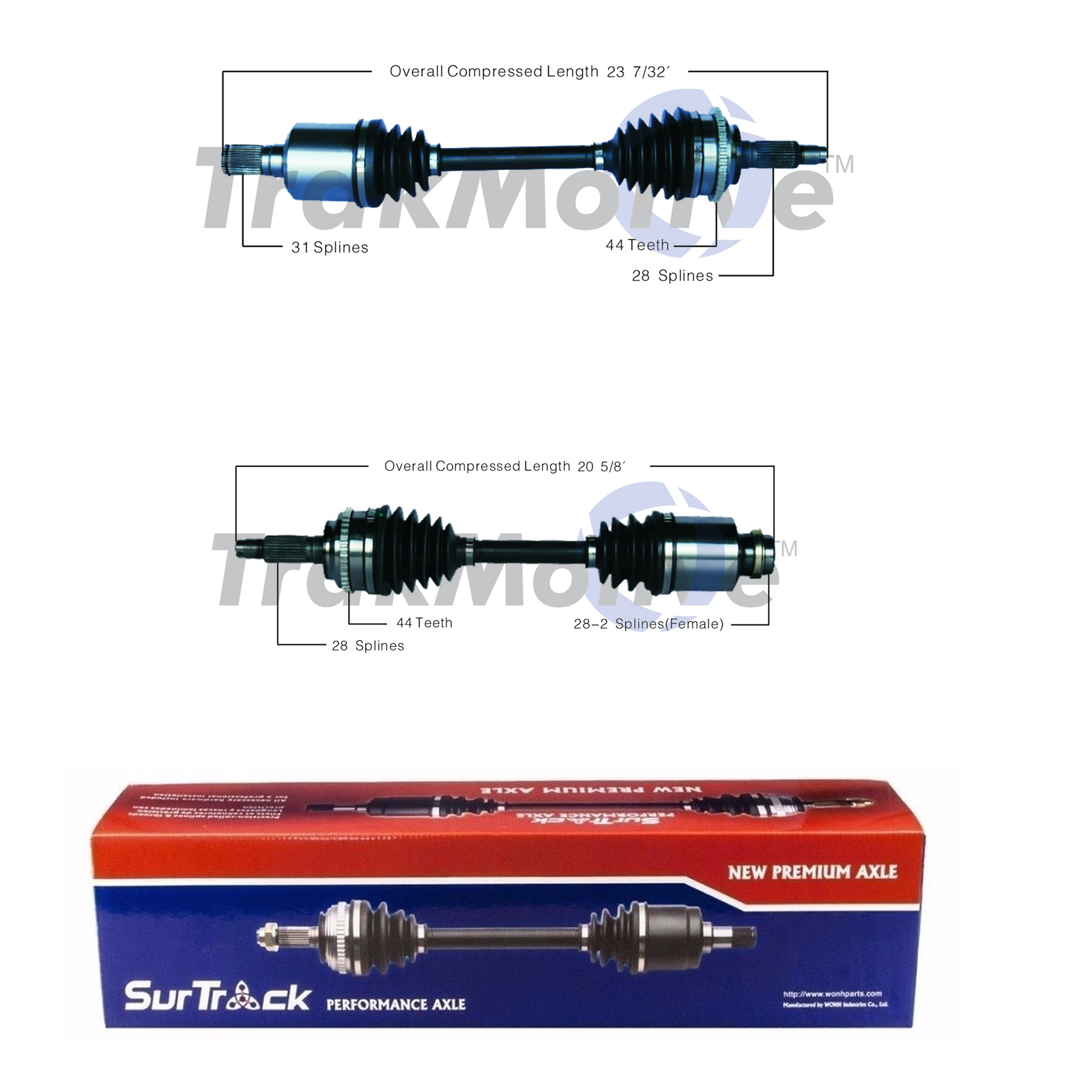 SurTrack Pair Set 2 Front CV Axle Shafts For Milan Fusion Zephyr 3.0 ...