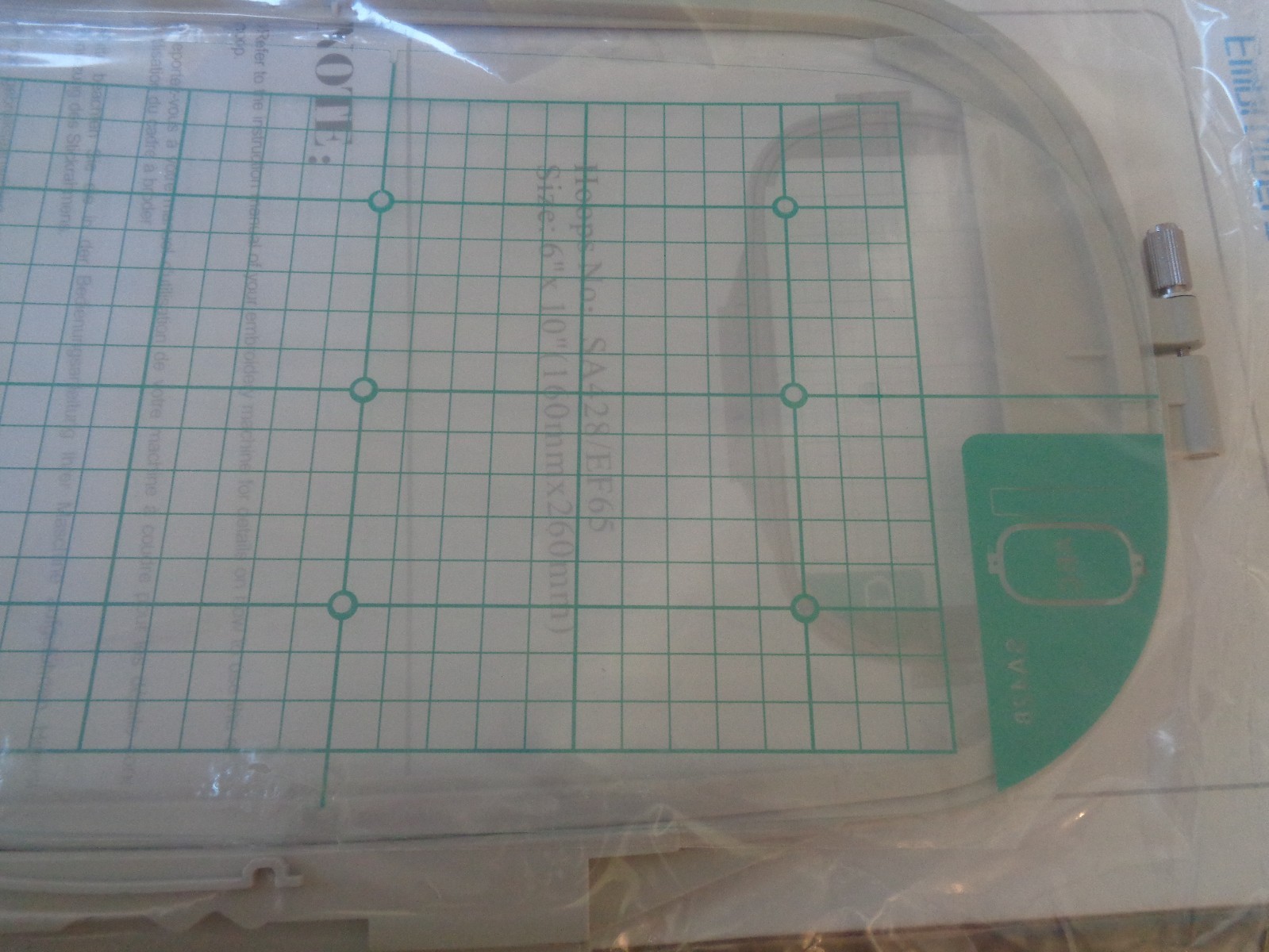 6"x10" Jumbo Hoop Baby Lock Ellageo ESG1/ESG2 Ellageo ESG3 #EF65 #SA428 ...