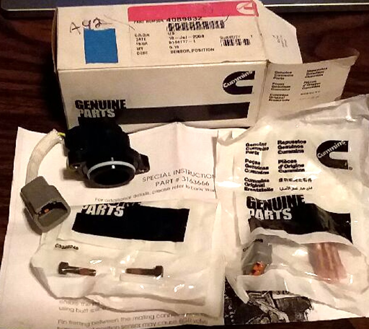 New Genuine Cummins ISX EGR Sensor Position Kit 4089832 | OEM