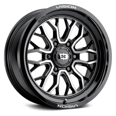 18 inch 18x9 Vision 402 RIOT Black Machined wheels rims 5x5 5x127 -12 ...