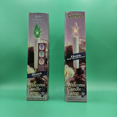 VTG Darice Welcome Candle Window Lamp Electric Light And Color Changing ...