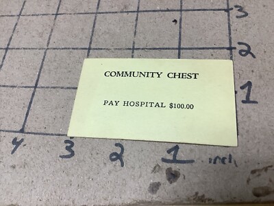 Orig 1935 Monopoly PRE PATENT single sided Community Chest card: PAY ...