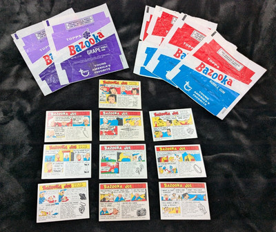 TOPPS Bazooka Joe Gum Wrappers 1.7oz - GRAPE BUBBLE GUM & 10 Comic ...