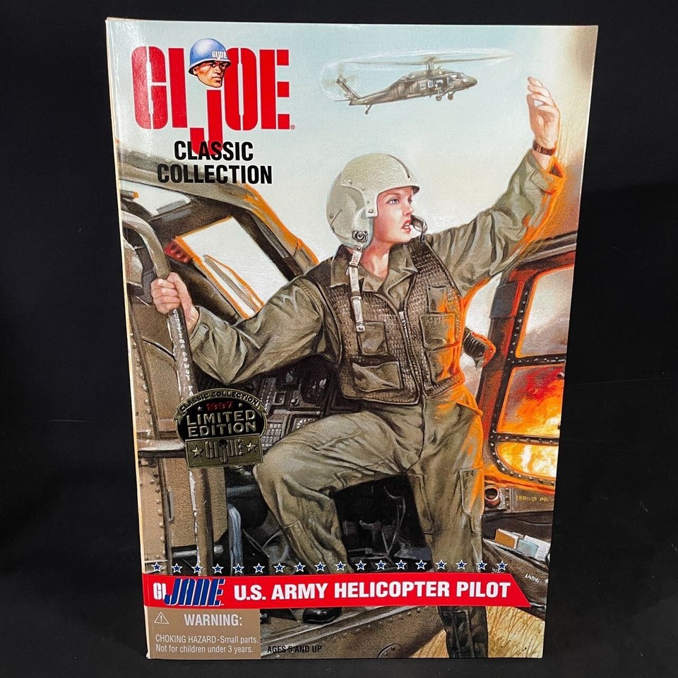 GI Joe GI JANE US Army Helicopter Pilot 12" Figure Black Hair Kenner ...