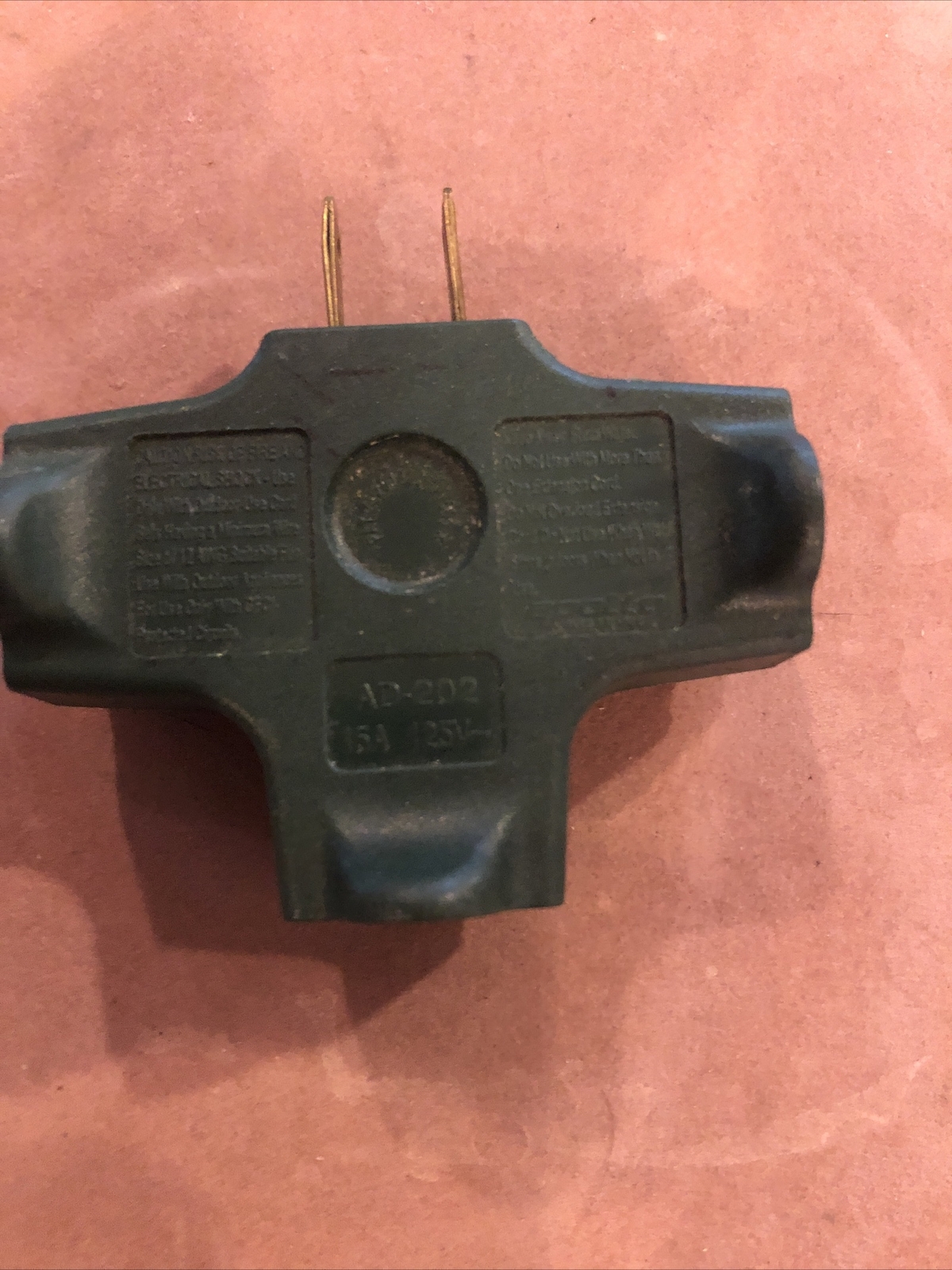 intertek 3182798 wall plug with 3 outlets green | eBay