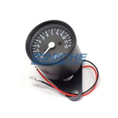 Mini Tach with Clamp Universal Black Motorcycle Mechanical Tachometer ...